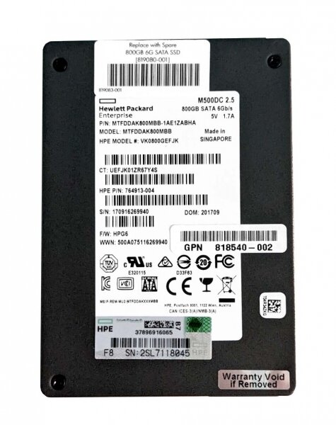 Жесткий диск HP 752668-001 800Gb SATAIII 2,5" SSD