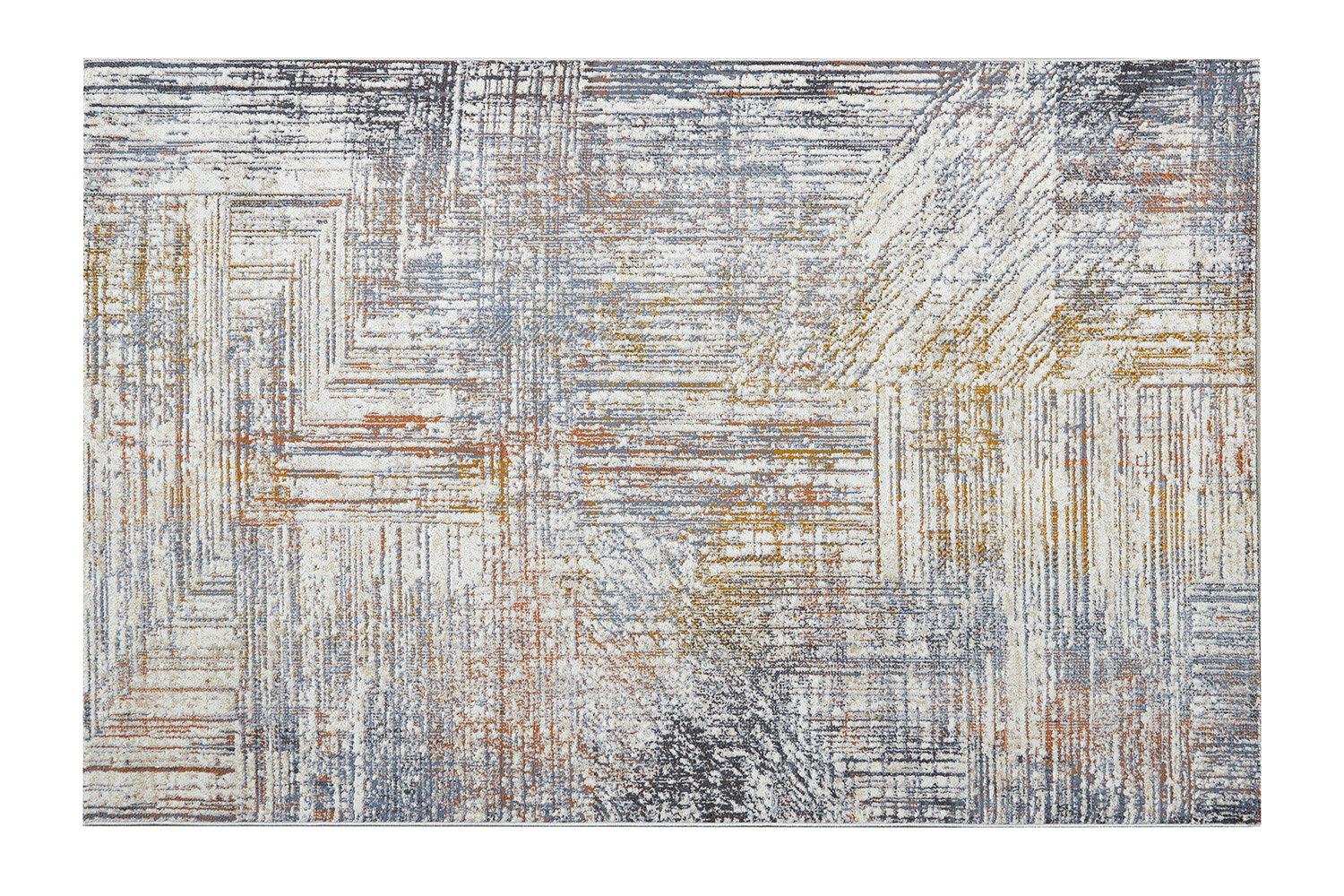 Ковер на пол Hoff Springs, 160х230 см, прямоугольный, полиэстер, цвет голубой, оранжевый