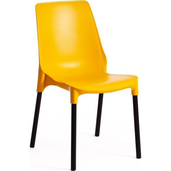 Стул обеденный Tetchair GENIUS (mod 75), металл/пластик, 46x56x84cм, желтый/черные ножки (4шт/уп)