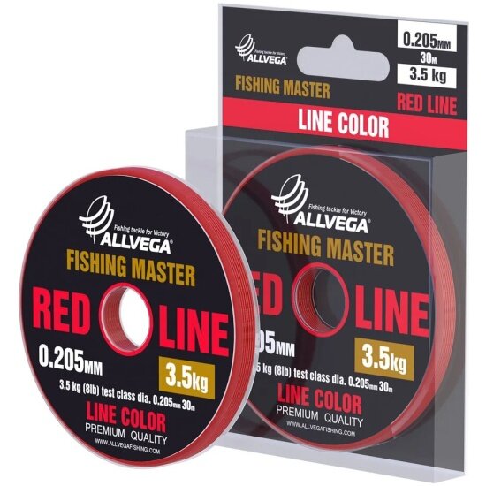 Леска монофильная Allvega Fishing Master 30м 0,205мм (3,5кг) рубиновая