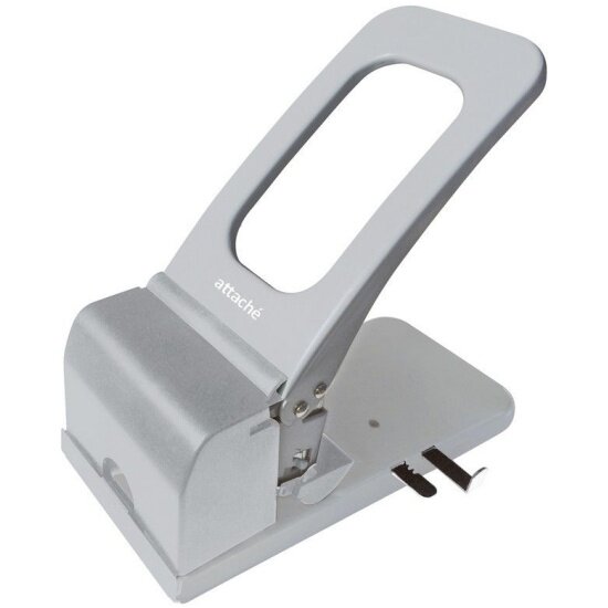 Дырокол Attache Economy до 100 листов, с линейкой, металл, серый