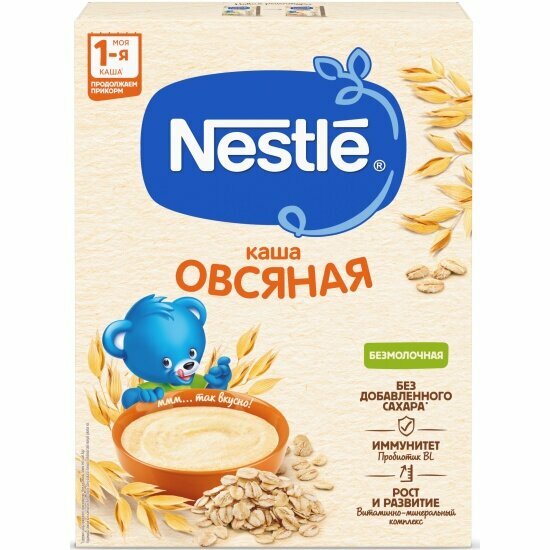 Каша безмолочная Nestle овсяная с 5 месяцев с пробиотиком BL 200 г