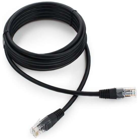 Патч-корд Cablexpert UTP кат.5e, 10м, литой, многожильный (чёрный) (PP12-10M/BK)