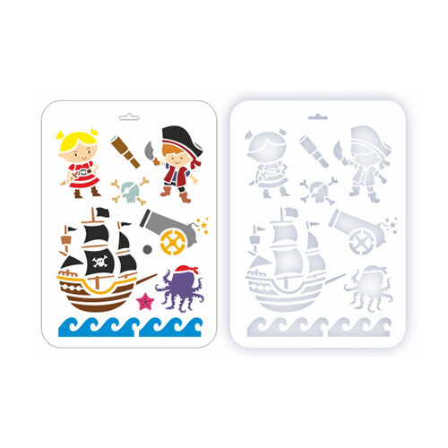 Little ART Набор трафаретов универсальный 21х32 см Приключение пиратов ЛАП-26