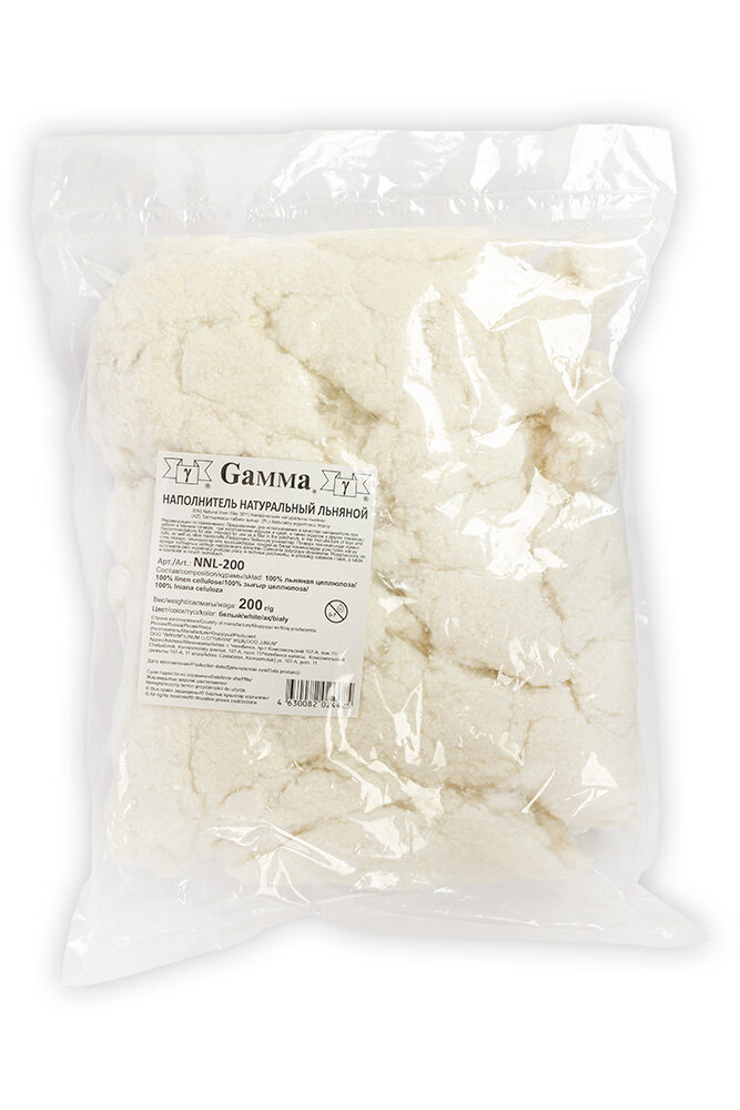 Gamma Наполнитель натуральный льняной NNL-200, 100% льняная целлюлоза, 200 г, гбелый