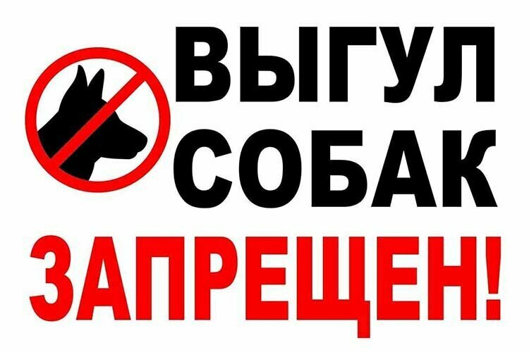 Выгул собак запрещён - табличка