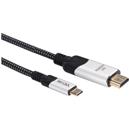 Кабель-адаптер Vcom USB 3.1 Type-Cm HDMI A(m) 8K@30Hz, 1.8m , Alumi Shell