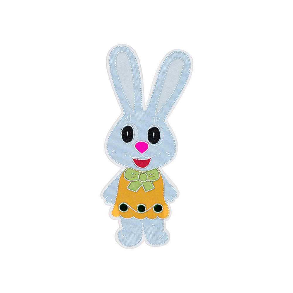 BLITZ термоаппликация зайка в платье 2-04, размер 13.5×6 см, для одежды и детских вещей