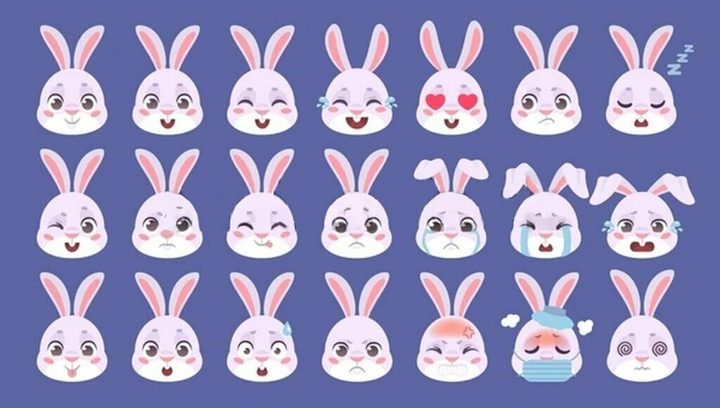 Наклейки стикеры Зайчики