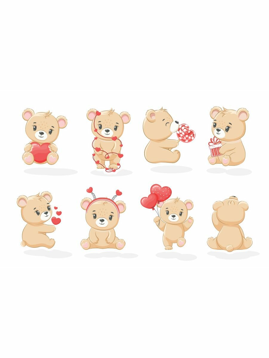 Наклейки- милые мишки для девочки