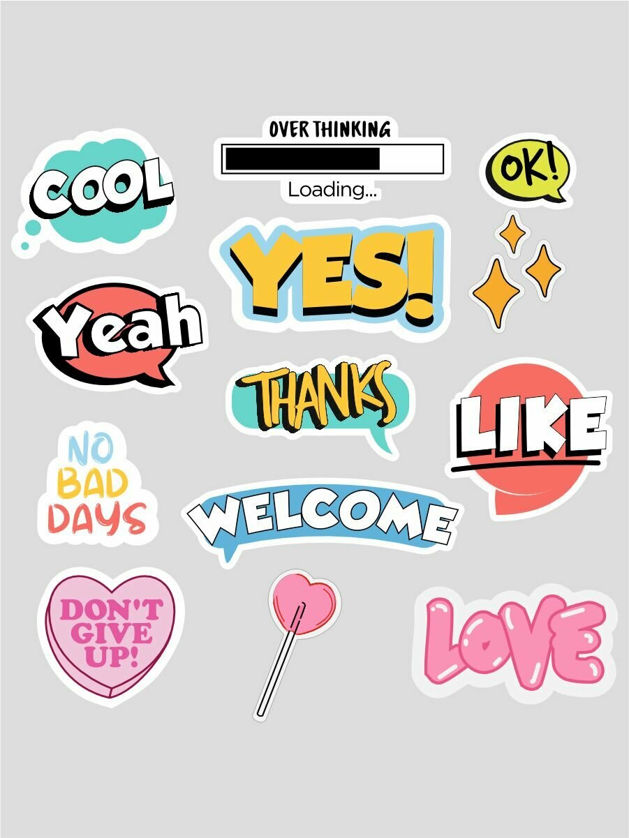 Наклейки стикеры надписей