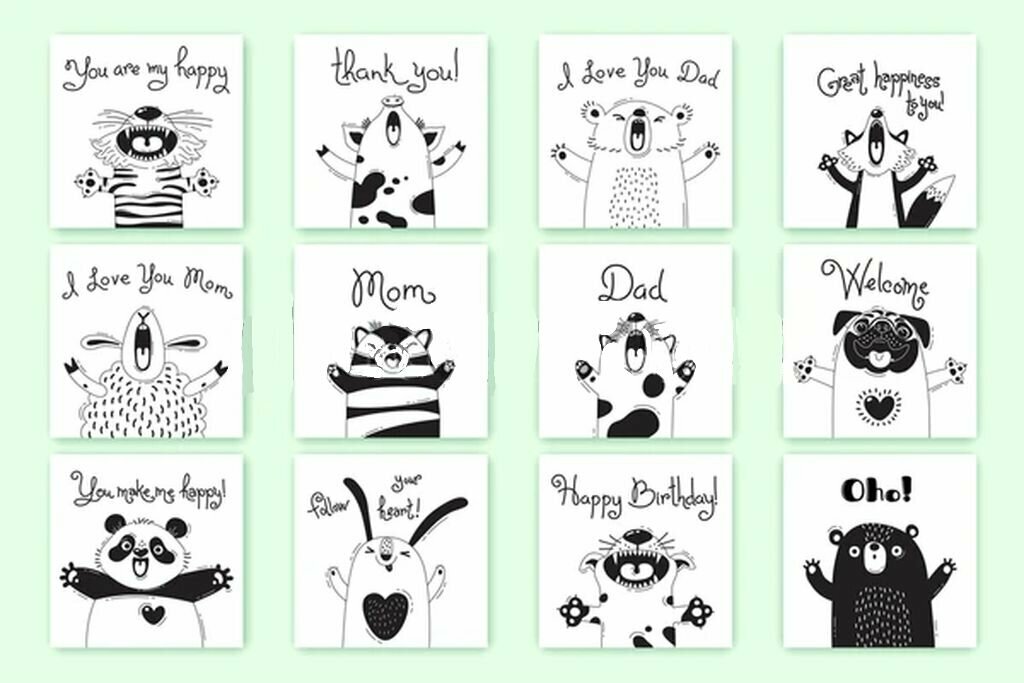 Наклейки стикеры Рисунок животных