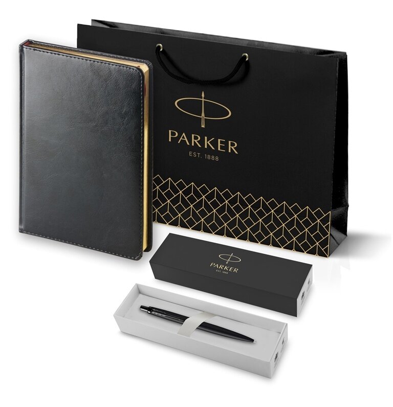 Подарочный набор: Шариковая ручка Parker Jotter XL SE20 Monochrome Ежедневник черный недатир. 2122753
