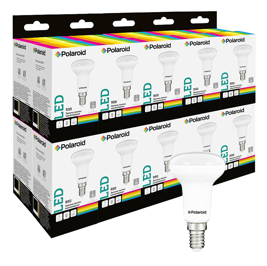 Светодиодная лампа Polaroid 220V R50 6W 3000K E14 485lm (20 шт.)