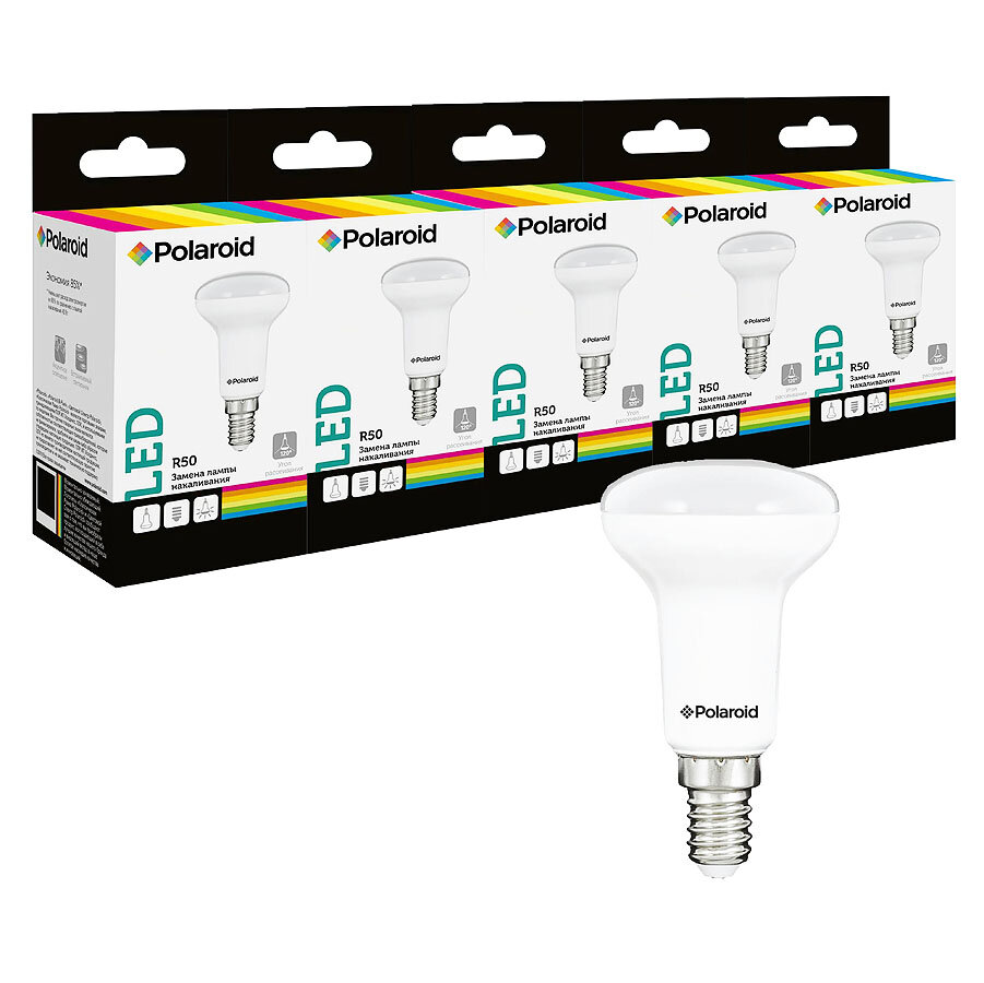 Светодиодная лампа Polaroid 220V R50 5W 4000K E14 430lm (5 шт.)