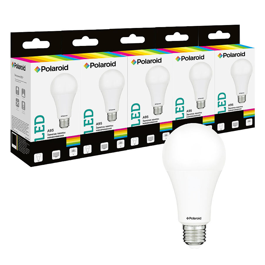 Светодиодная лампа Polaroid 220V A95 25W 4000K E27 2010lm (5 шт.)