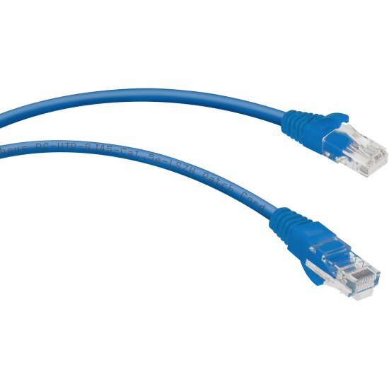 Патч-корд U/UTP Cabeus PC-UTP-RJ45-Cat.5e-0.15m-BL-LSZH категория 5е, 2xRJ45/8p8c, неэкранированный, синий, LSZH, 0.15м