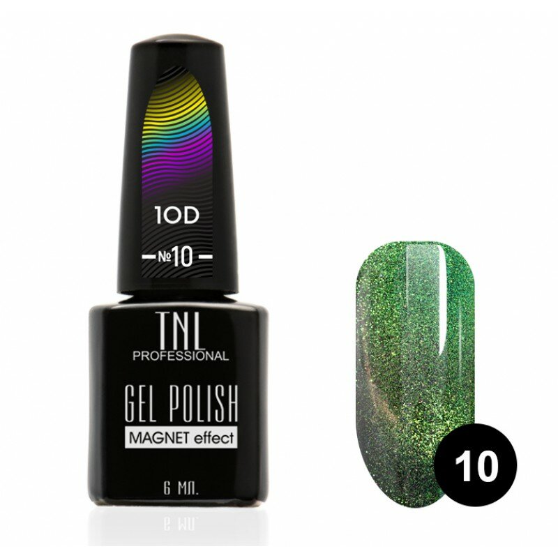 Tnl гель-лак кошачий глаз 10d огненый изумруд №10 6мл