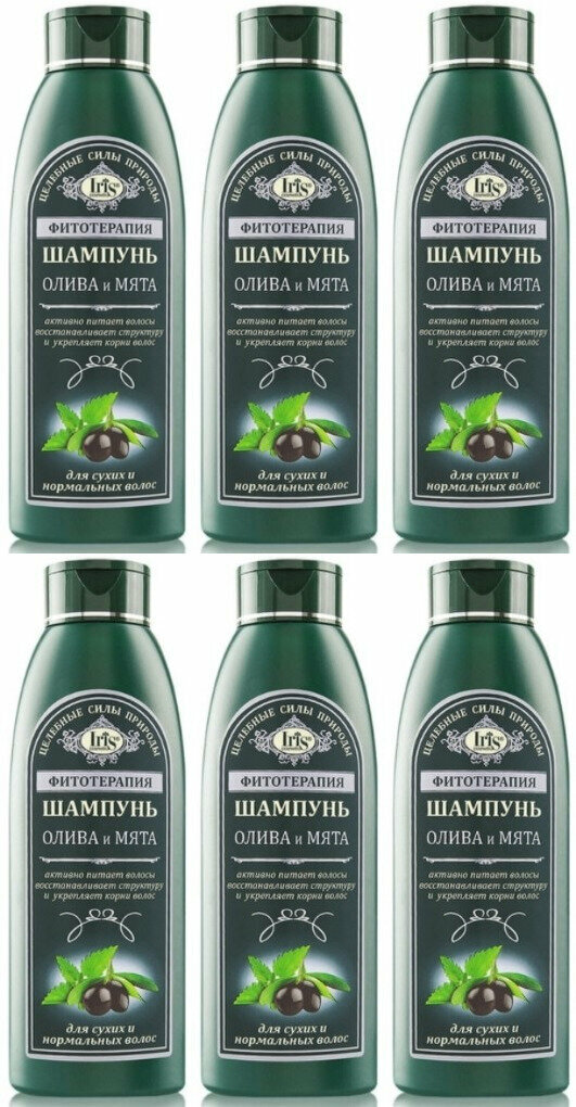 Iris Шампунь Фитотерапия олива и мята 500мл,6 шт