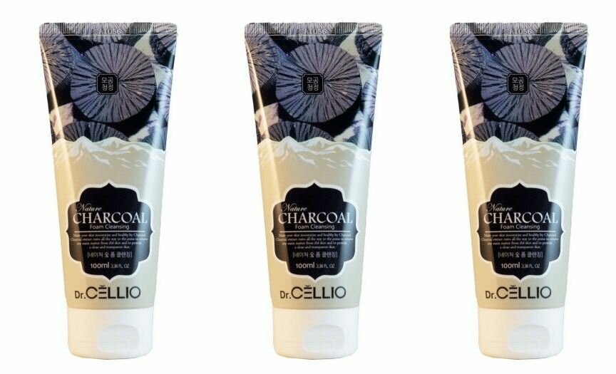 Dr. Cellio Пенка для лица с экстрактом древесного угля, G70 Nature Charcoal Foam Cleansing, 100 мл, 3 уп