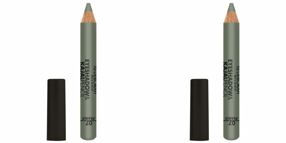 Тени-карандаш для век, Deborah Milano, Eyeshadow&Kajal Pencil, тон 07 жемчужно-зеленый, 2 г, 2 шт