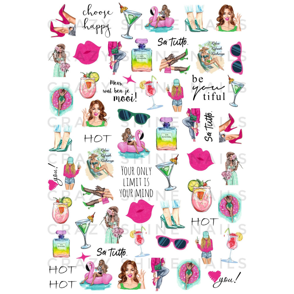 Слайдер-дизайн Crazy Shine Nails mini №1185 Солнечный день