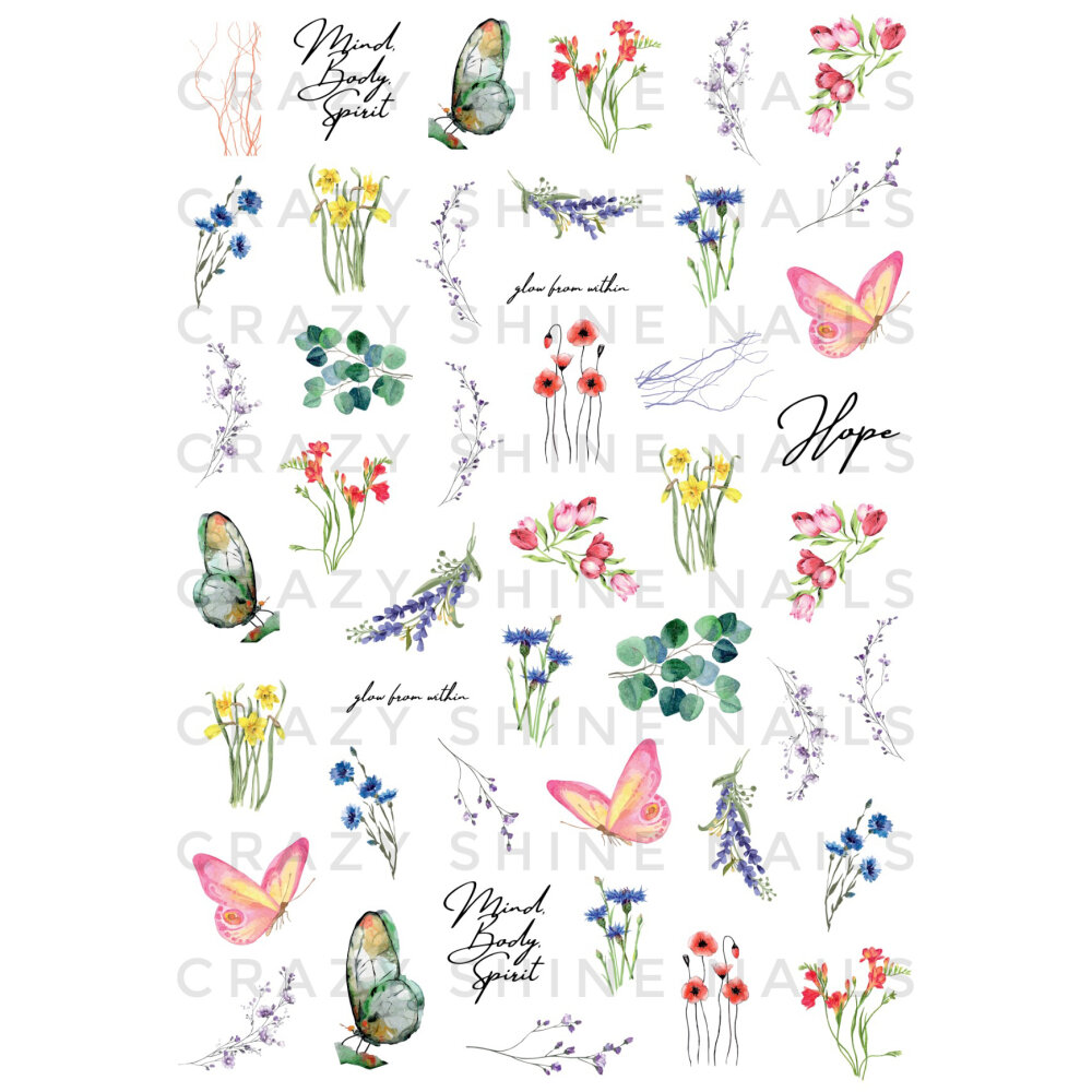 Слайдер-дизайн Crazy Shine Nails mini №1144 Оранжерея