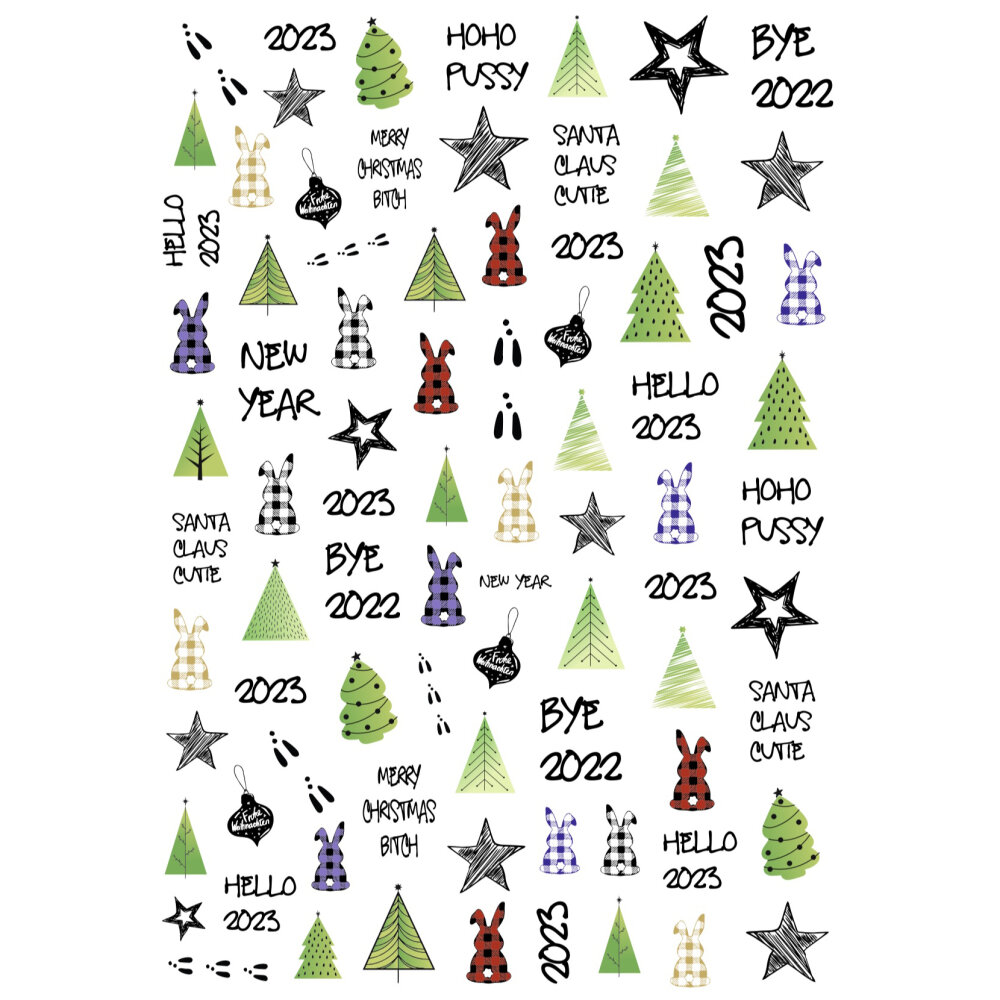 Слайдер-дизайн Crazy Shine Nails mini №1225 Кролики в клетку