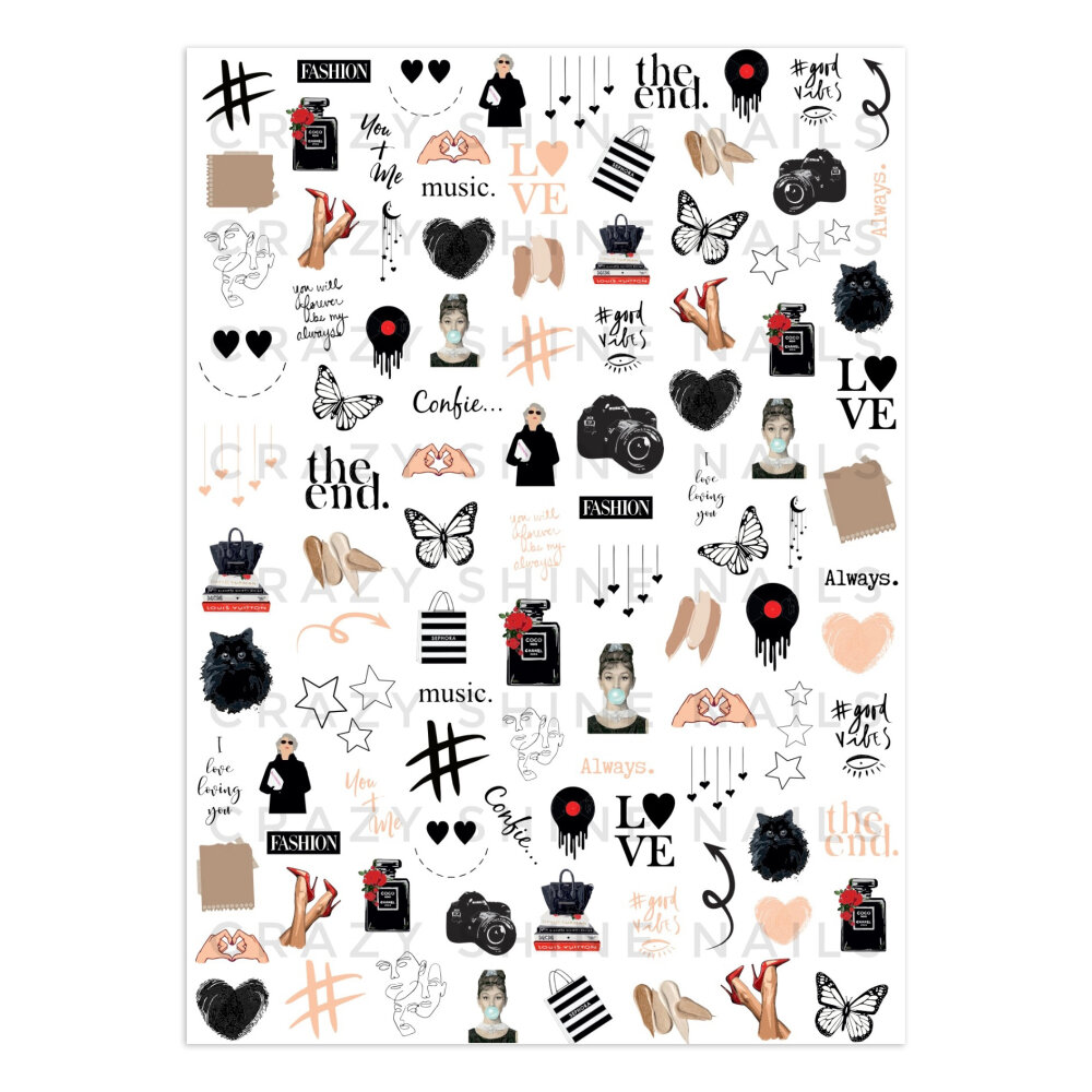 Слайдер-дизайн Crazy Shine Nails №2132 Богема