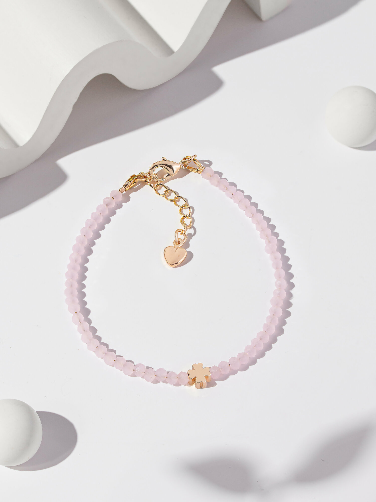 Браслет BLV Jewerly, размер 17.5 см, розовый, золотистый — фото 1