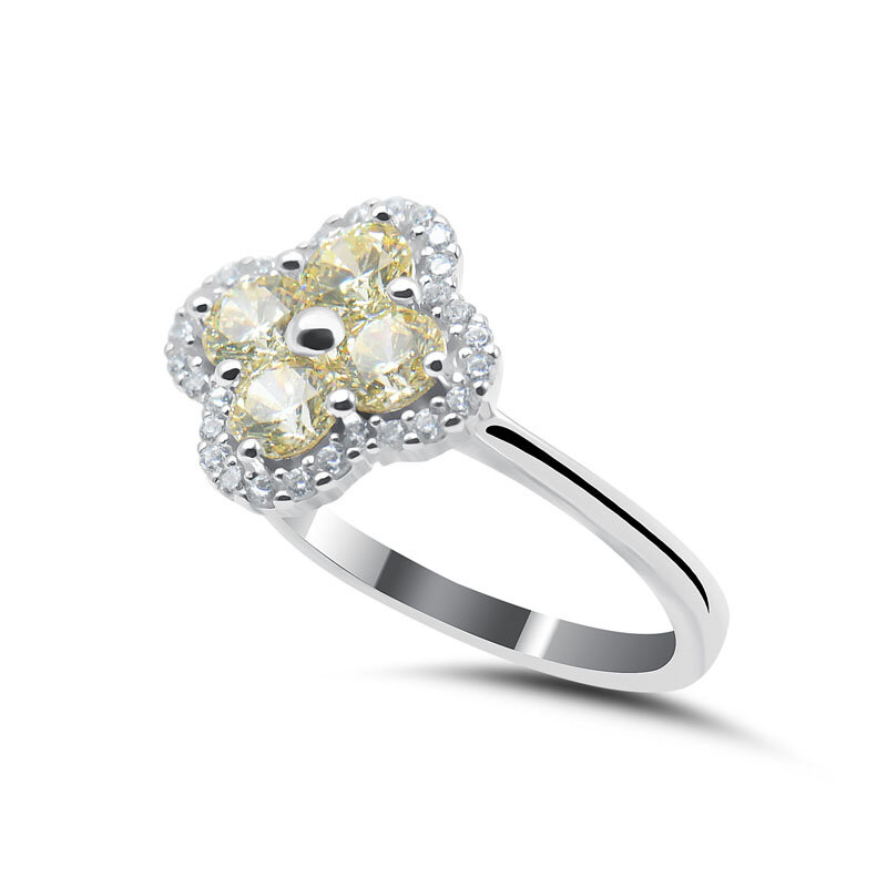 Кольцо, серебро, 925 проба, фианит