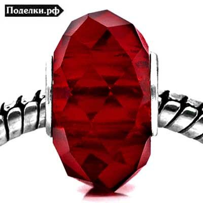 Стеклянная бусина Бутон граненый 0007701 рубиновый прозрачный цвет 14x9 мм, цена за 2 шт.