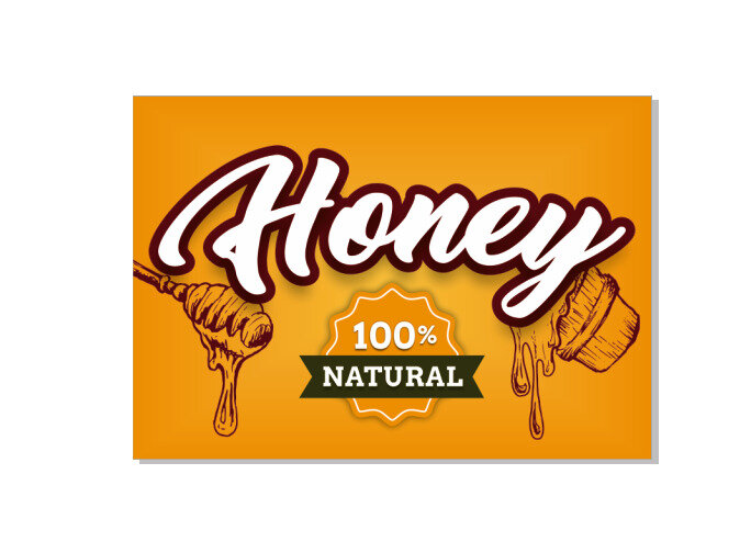 Баннер HONEY МЁД 1,0х0,7 метра без люверсов/ баннер уличный / вывеска уличная