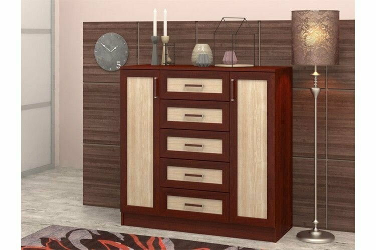 Комод Арлен 4 ноче мария луиза, ясень шимо светлый, рамка квадро