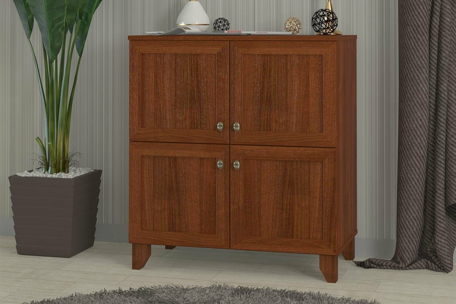 Комод Ренди 5М 80х40х90 ноче мария луиза, рамка квадро МДФ, ножка №3