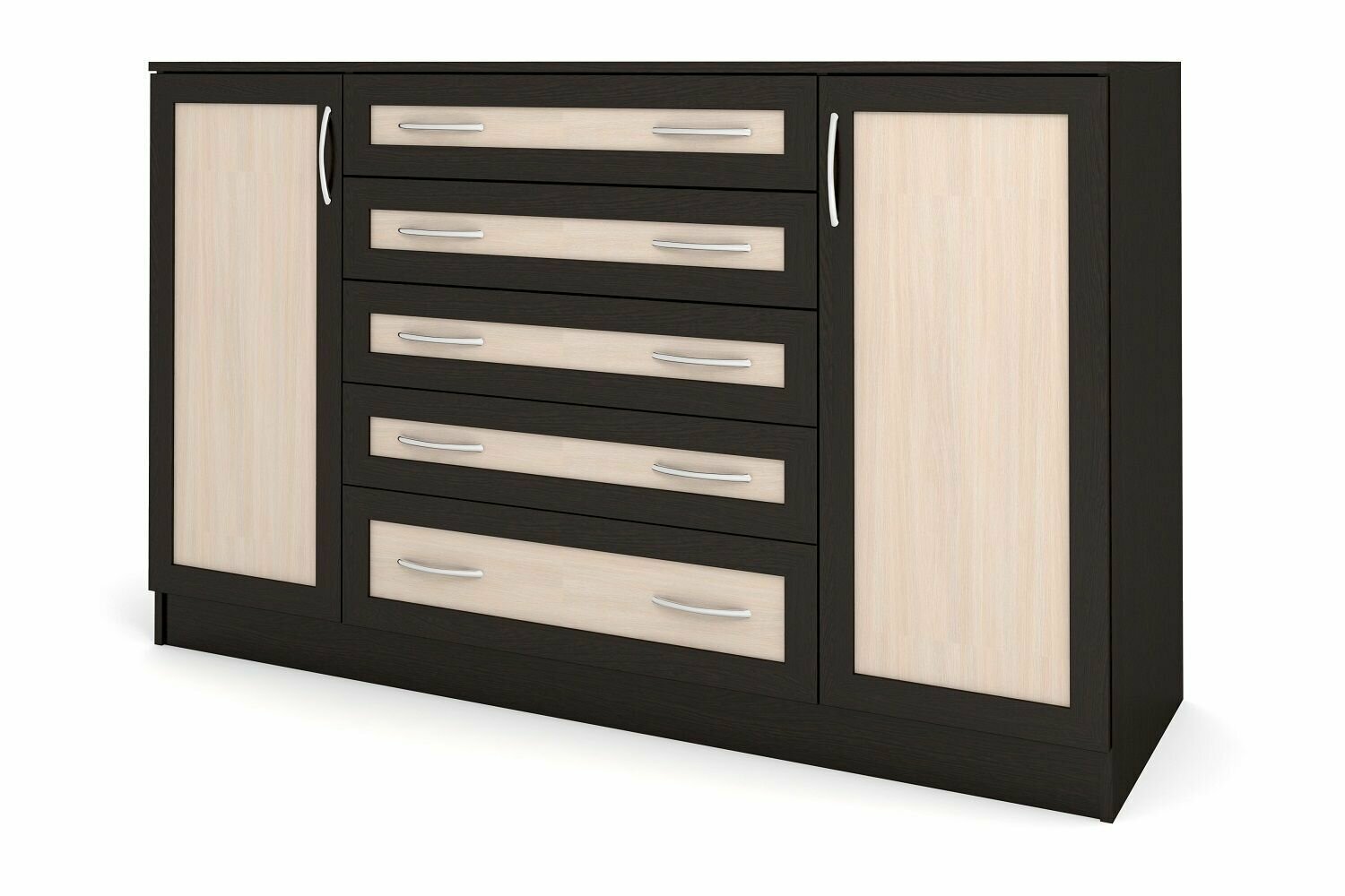 Комод Иван 2:5 156х50х100 венге цаво, дуб млечный, рамка квадро