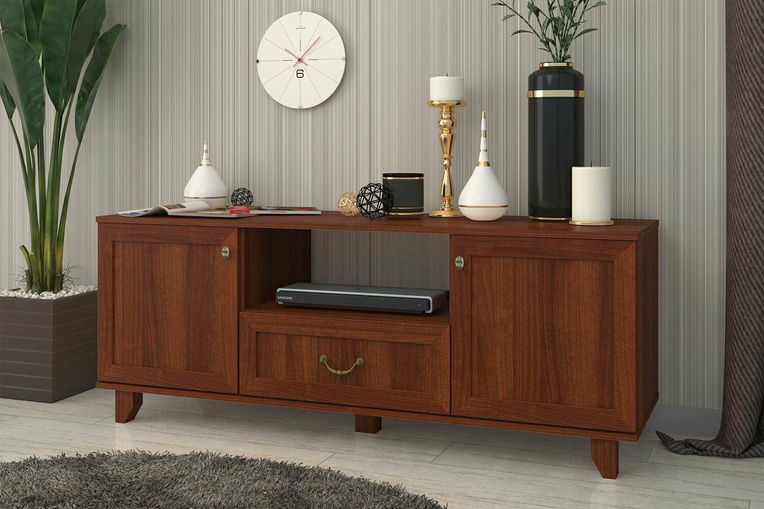 Комод Ренди 18М 150х40х60 ноче мария луиза, рамка квадро МДФ, ножка №3