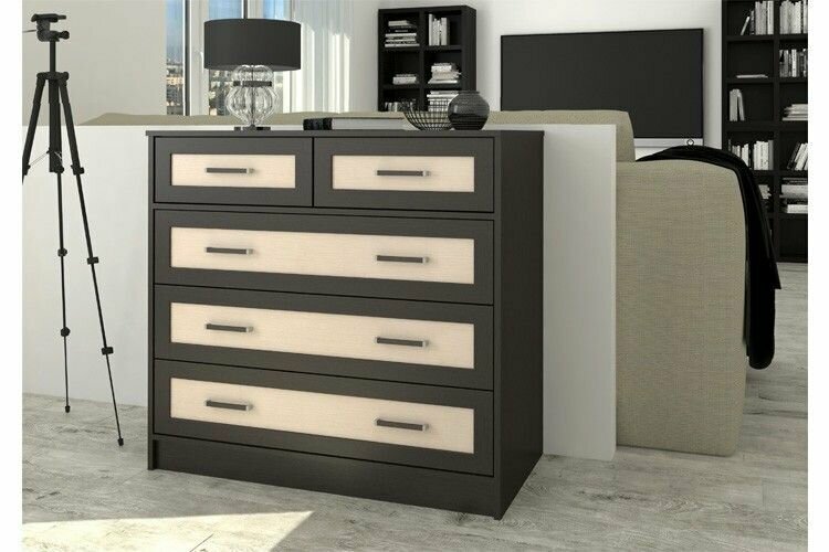 Комод Бонапарт 2 МДФ венге цаво, дуб млечный, рамка квадро