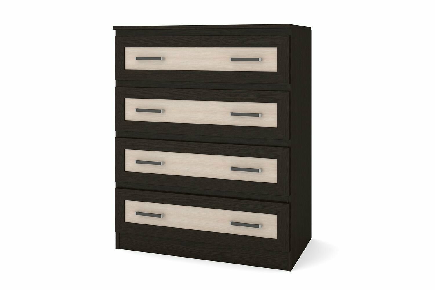 Комод К-19 80х43х99 4 ящика, венге цаво, дуб млечный, рамка квадро