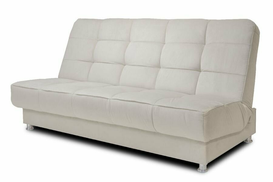 Диван раскладной Модерн книжка, белый микровелюр НМ-1, ящик для белья