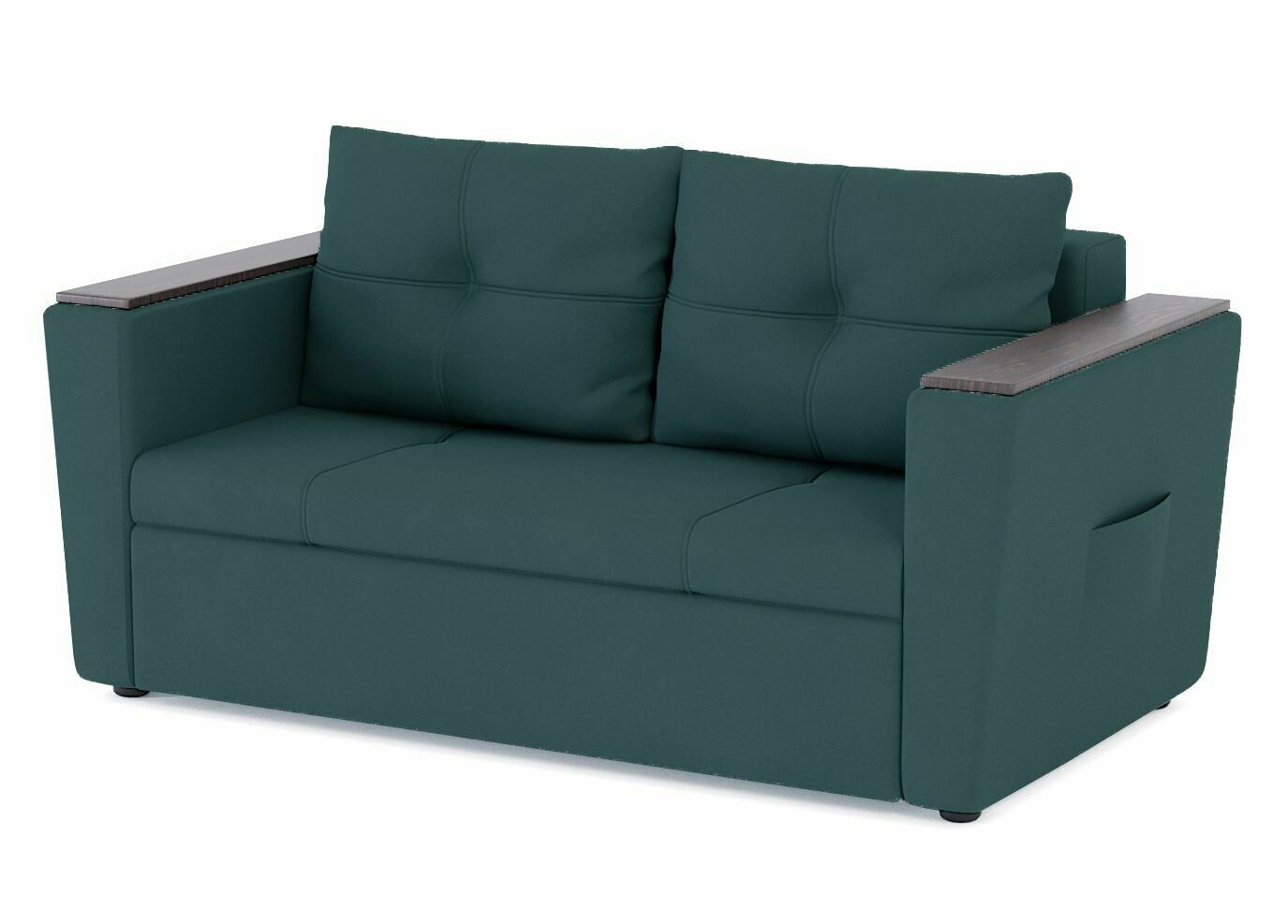 Диван-кровать МногоМеб Дубай Майами еврокнижка, велюр Зара Изумруд