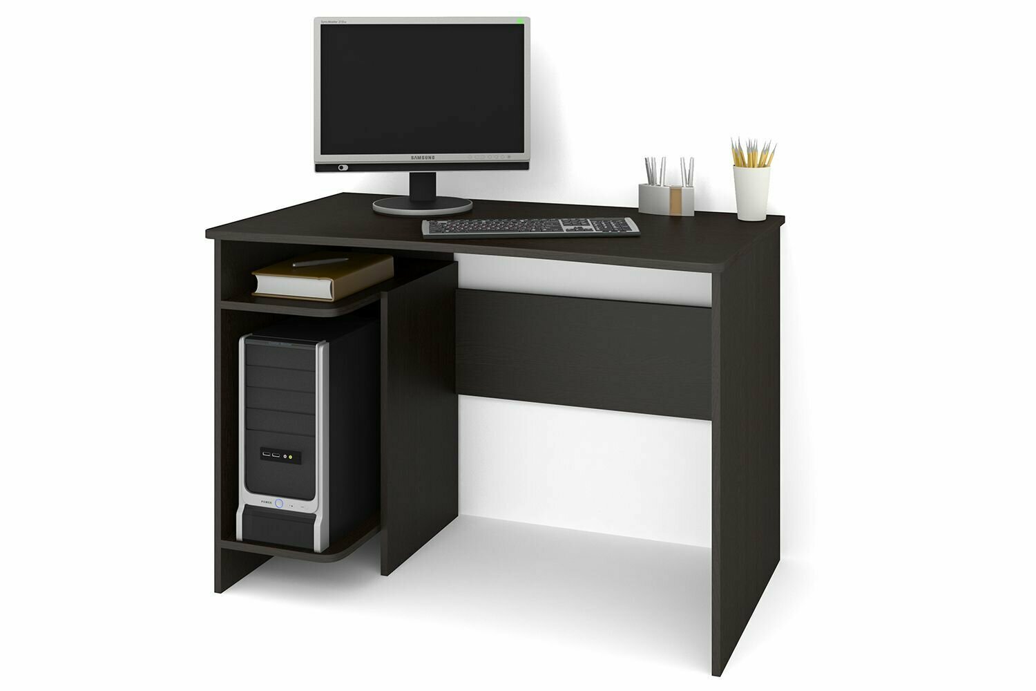 Компьютерный стол СП-14 ЛДСП венге цаво, место под системный блок слева