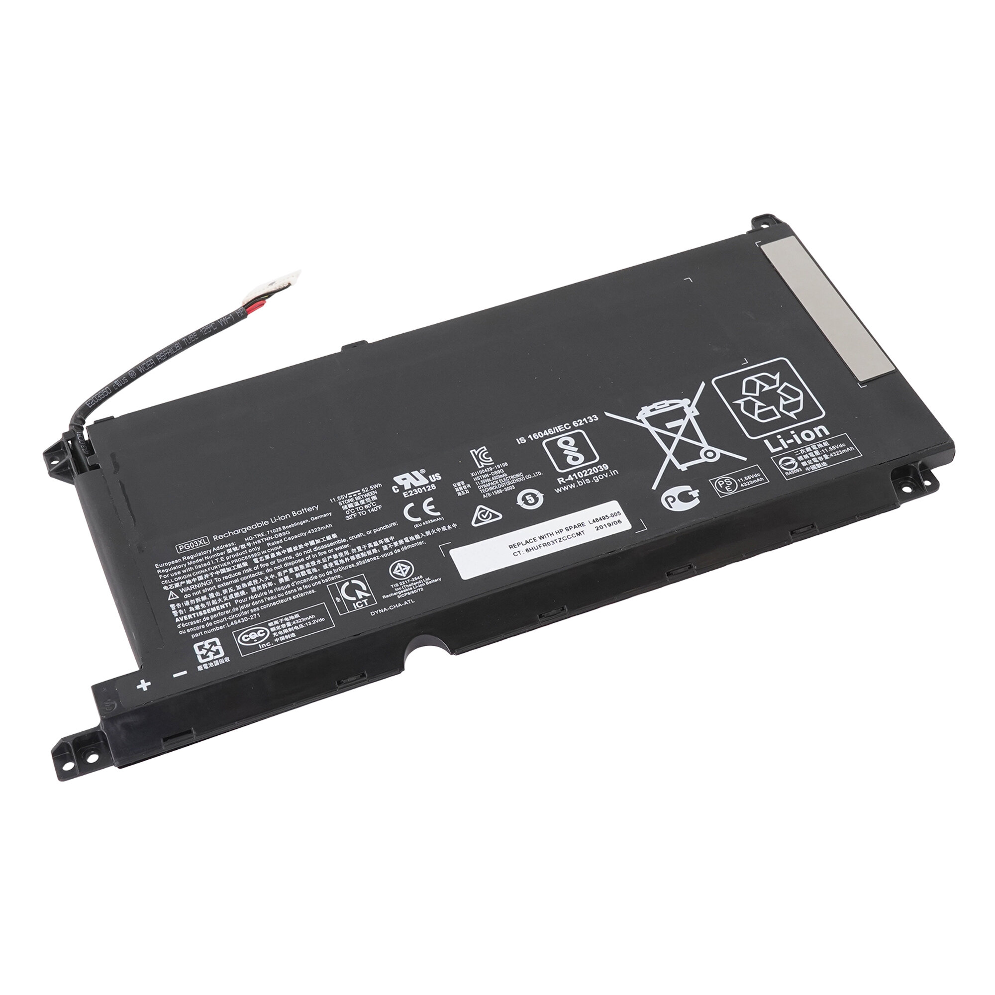 Аккумулятор PG03XL для ноутбука HP Pavilion Gaming 15-DK 11.55V 4300mAh черный