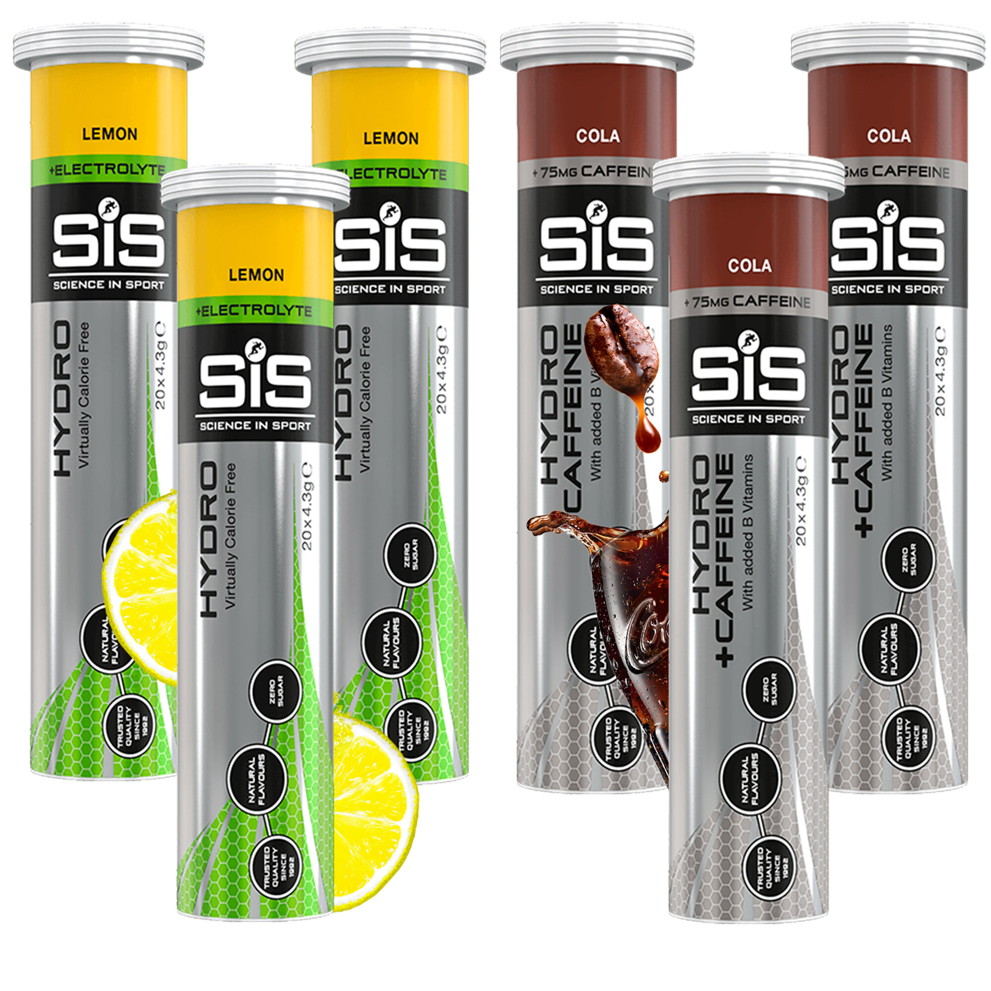 Изотоник SCIENCE IN SPORT (SiS) GO Hydro Tablet 20s_3 6 x 20 таблеток, Лимон, Кола