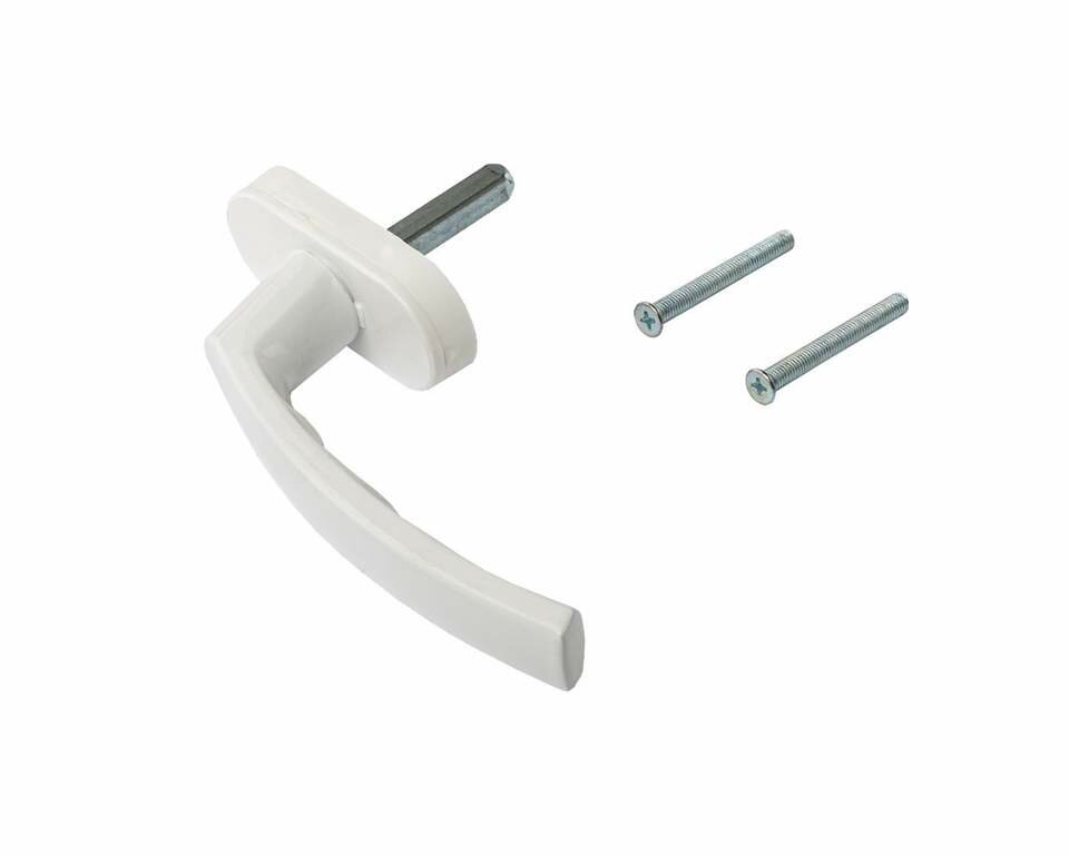 Ручка оконная алюминиевая DELTA штифт 45 мм, 2 винта, RAL9016