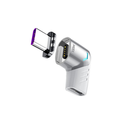 Адаптер-переходник Deppa USB-С - USB-C, магнитный, белый