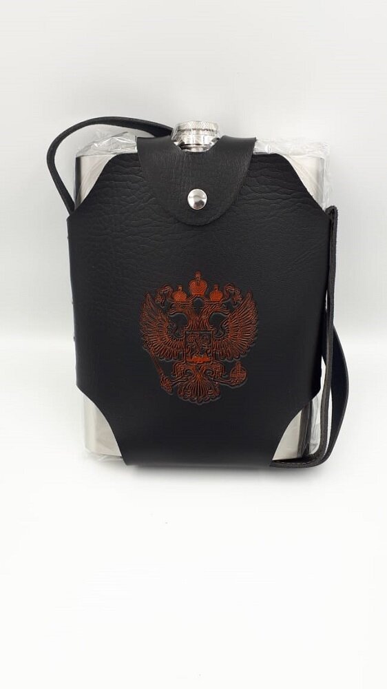 Фляга из нержавеющей стали в чехле из высококачественной экокожи,1420 мл