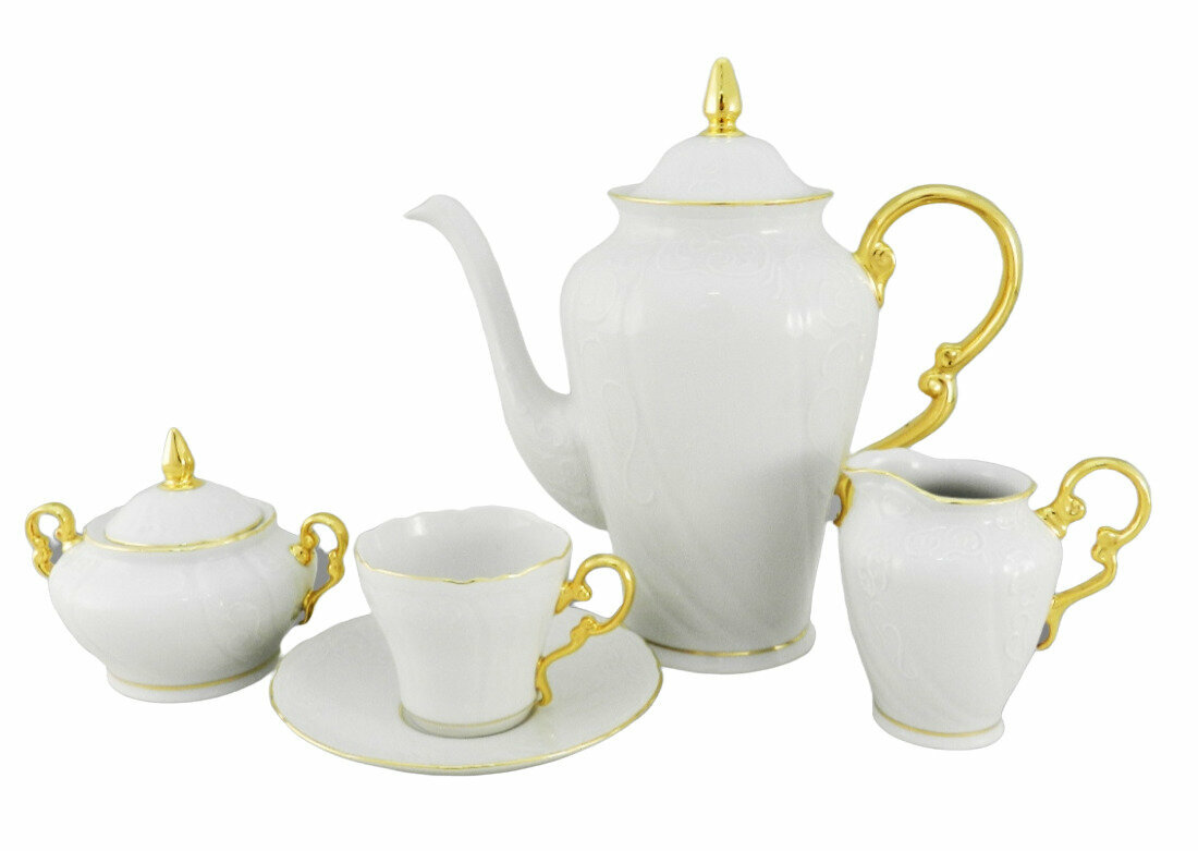 Сервиз кофейный на 6 персон Эла "Золотая отводка" 15 предметов