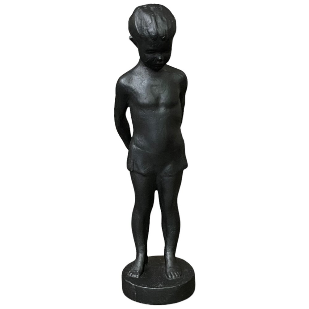 Силуминовая статуэтка "Мальчик с мячом" 1960-1970 гг. ЛЗМ, Ленинград, СССР