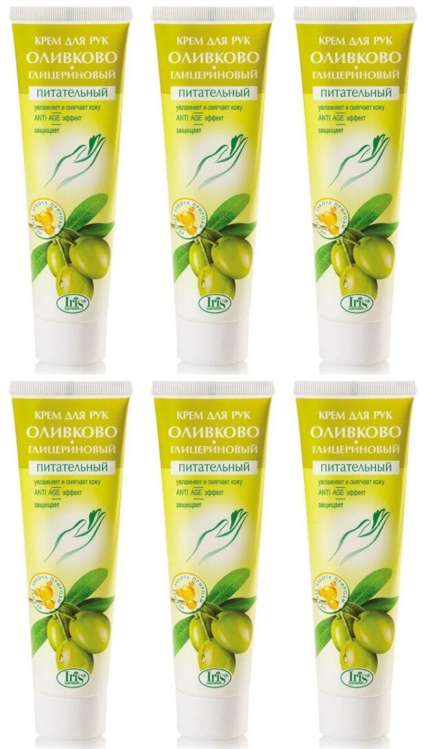 Iris Крем для рук Оливково-глицериновый питательн. 100 мл,6 шт